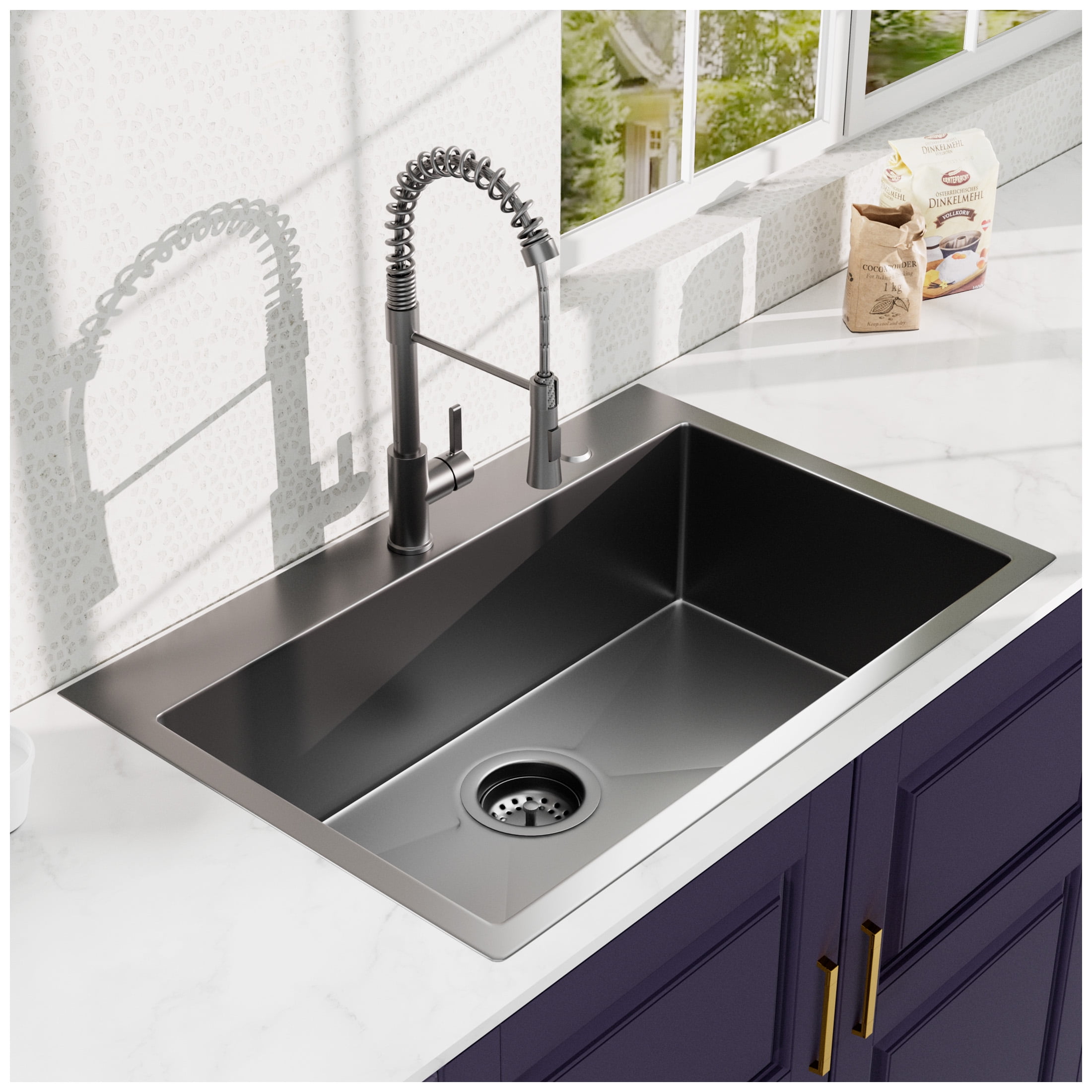 Black Drop In Sink