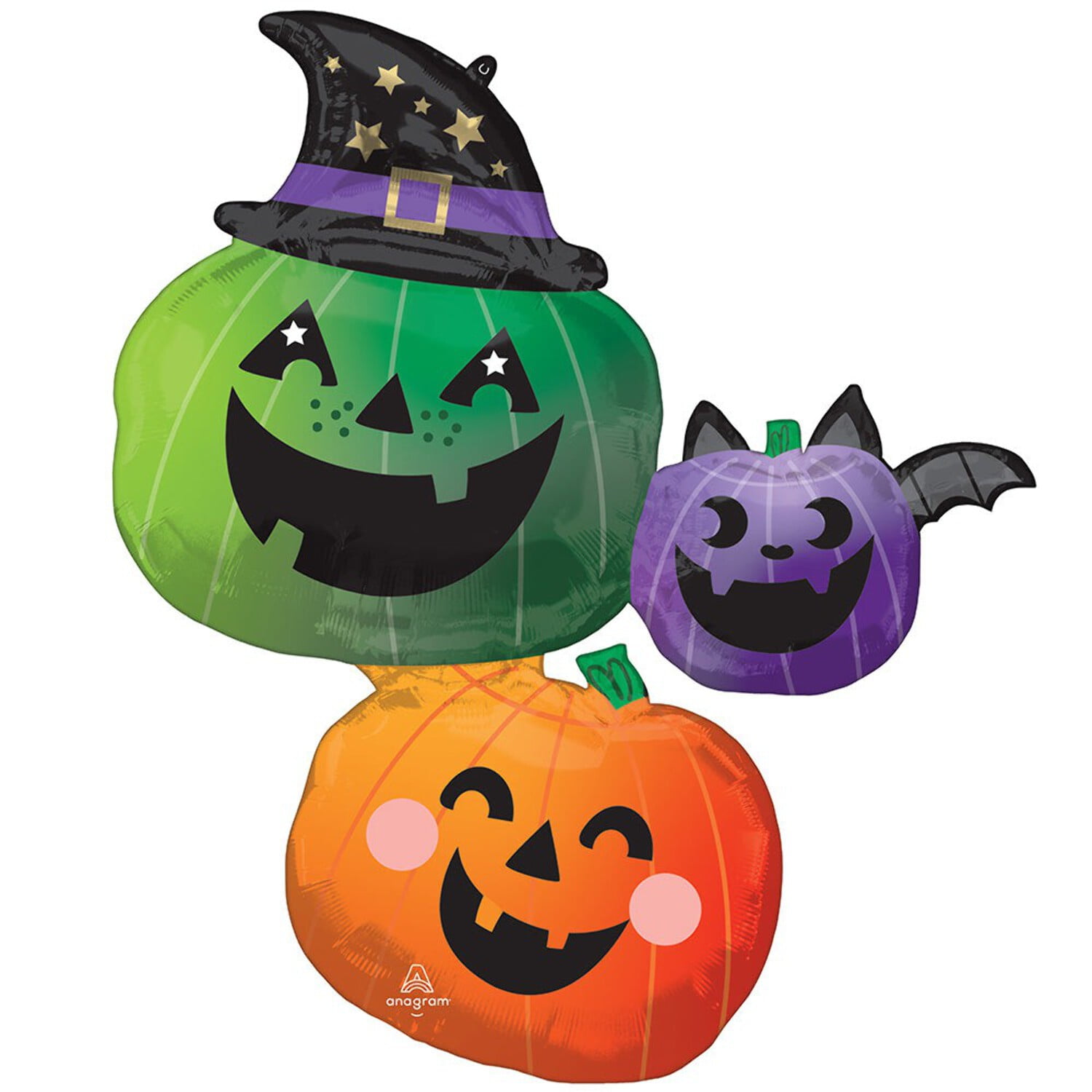 33 inch Fun & Spooky Pumpkin Stacker Foil Mylar Balloon - Party ...