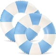 33 inch Inflatable Pool Floats for Adults- 2 Pack Striped Floaties Pool ...