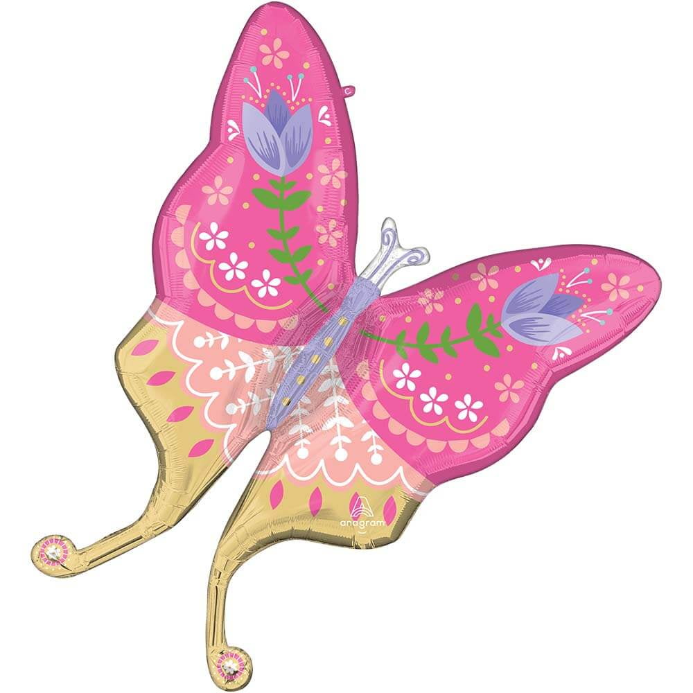 33 inch Spring Cheer Butterfly Supershape Anagram Foil Mylar Balloon - Party Supplies ...