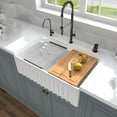 33 inch White Farmhouse Sink, Fireclay Porcelain Single Bowl Apron ...