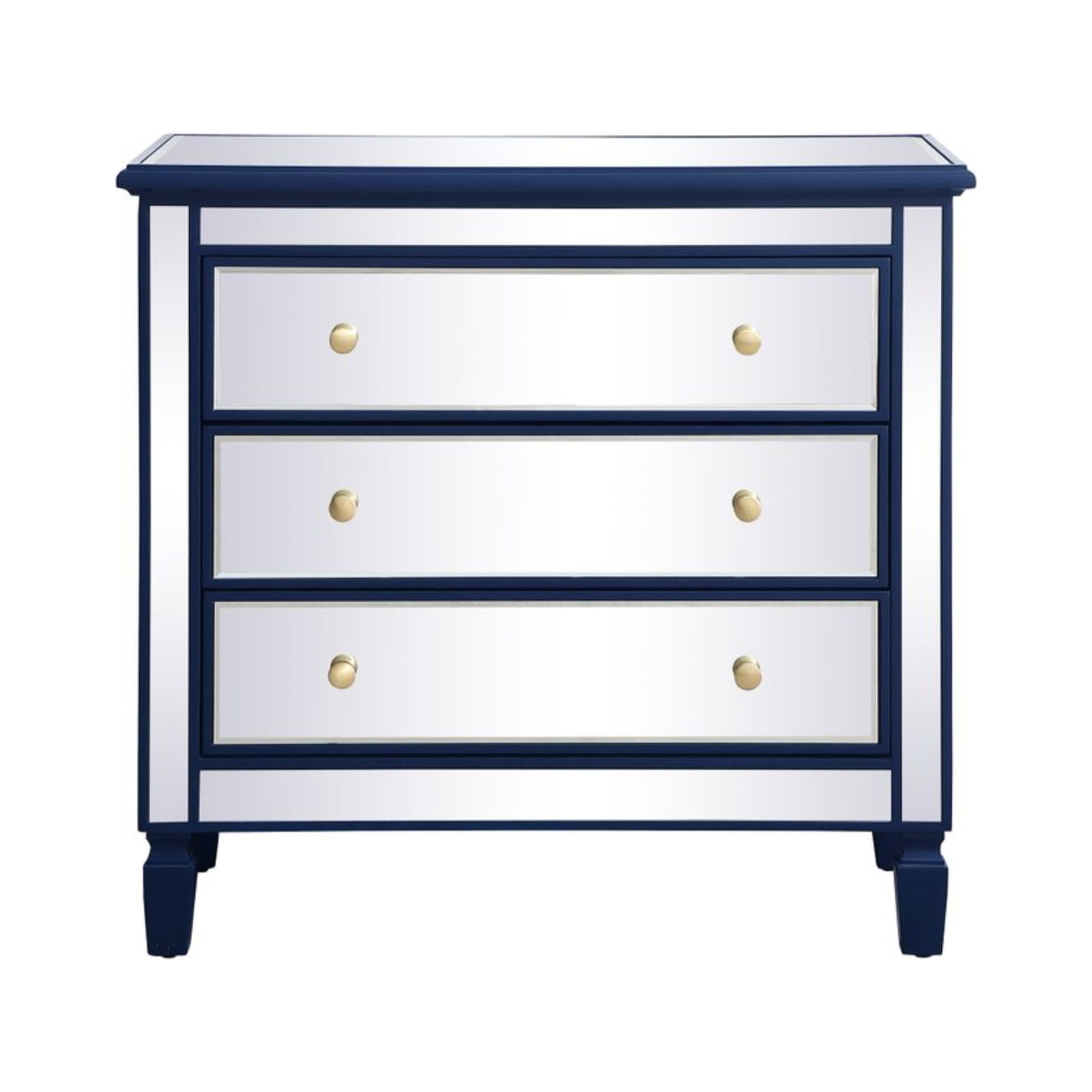 33 inch mirrored 3 drawer chest in blue - Walmart.com