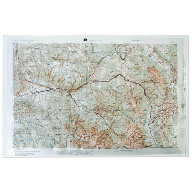 33 x 21 in. Leadville, Colorado Regional Raised Relief Map by Hubbard ...