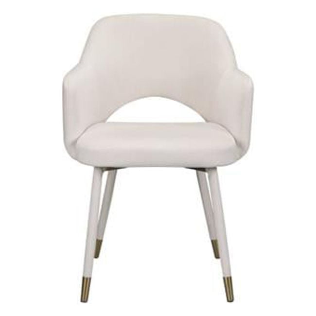 33 x 22 x 24 in. Cream Velvet & Gold Solid Color Parsons Chair ...