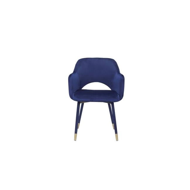 33 x 22 x 24 in. Ocean Blue Velvet & Gold Solid Color Parsons Chair ...