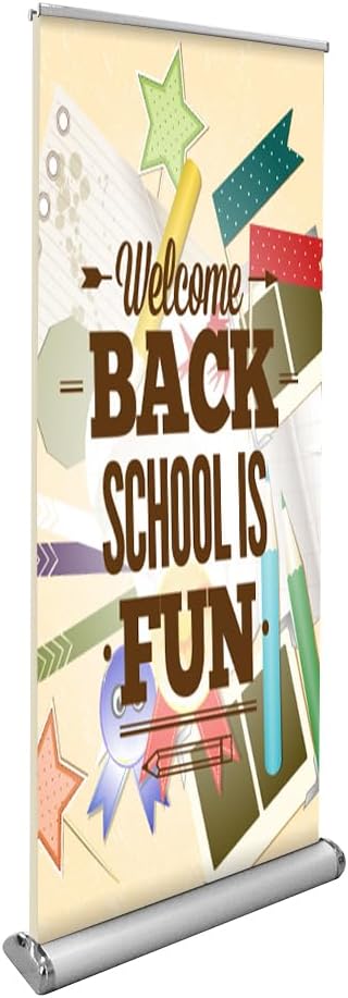 33½''x 80'' Double-sided Retractable Banner Stand Roll Up Banner Stand ...