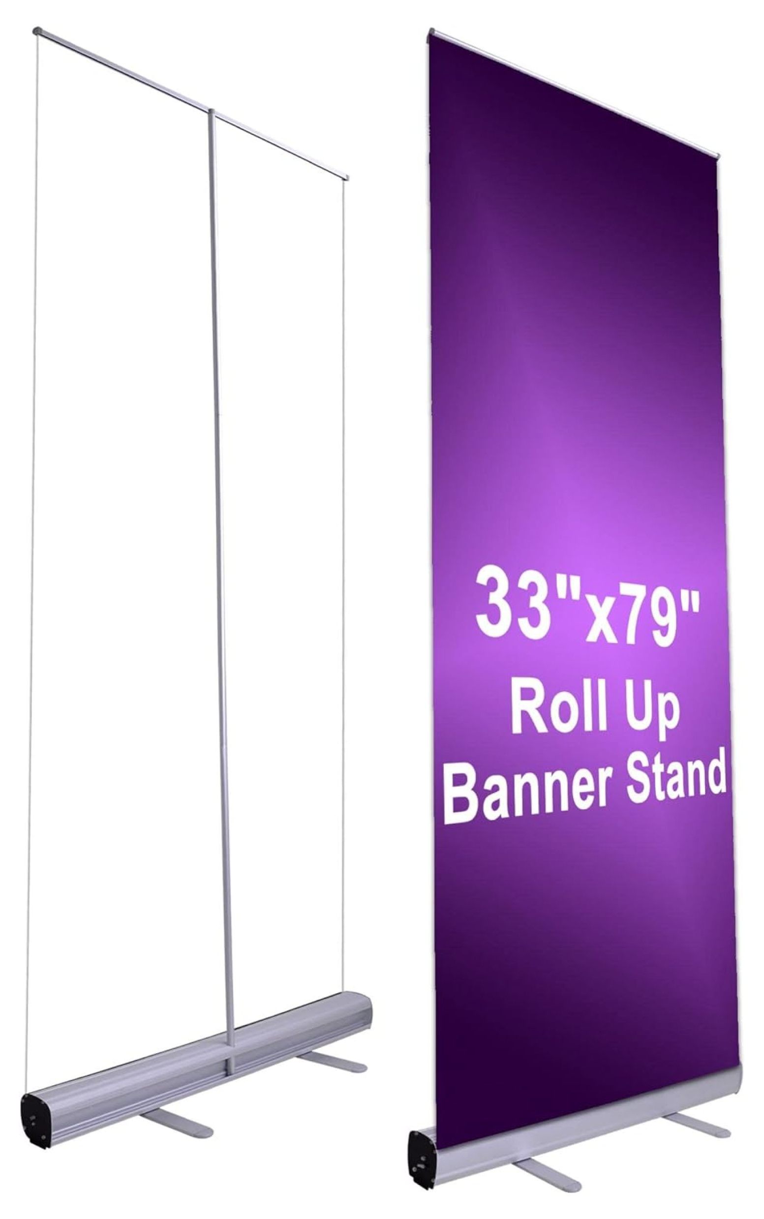 33"x79" Aluminum Retractable Roll up Banner Stand Conference Display ...