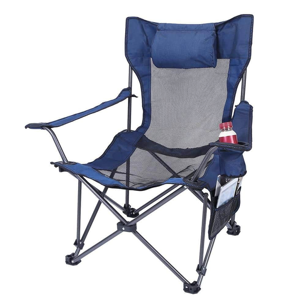 330 Ibs. Steel Foldable Camping Chair Lawn Chair Folding Chair with ...