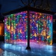 330-LED Solar Colorful Curtain String Lights, 8 Modes, Outdoor Fairy ...