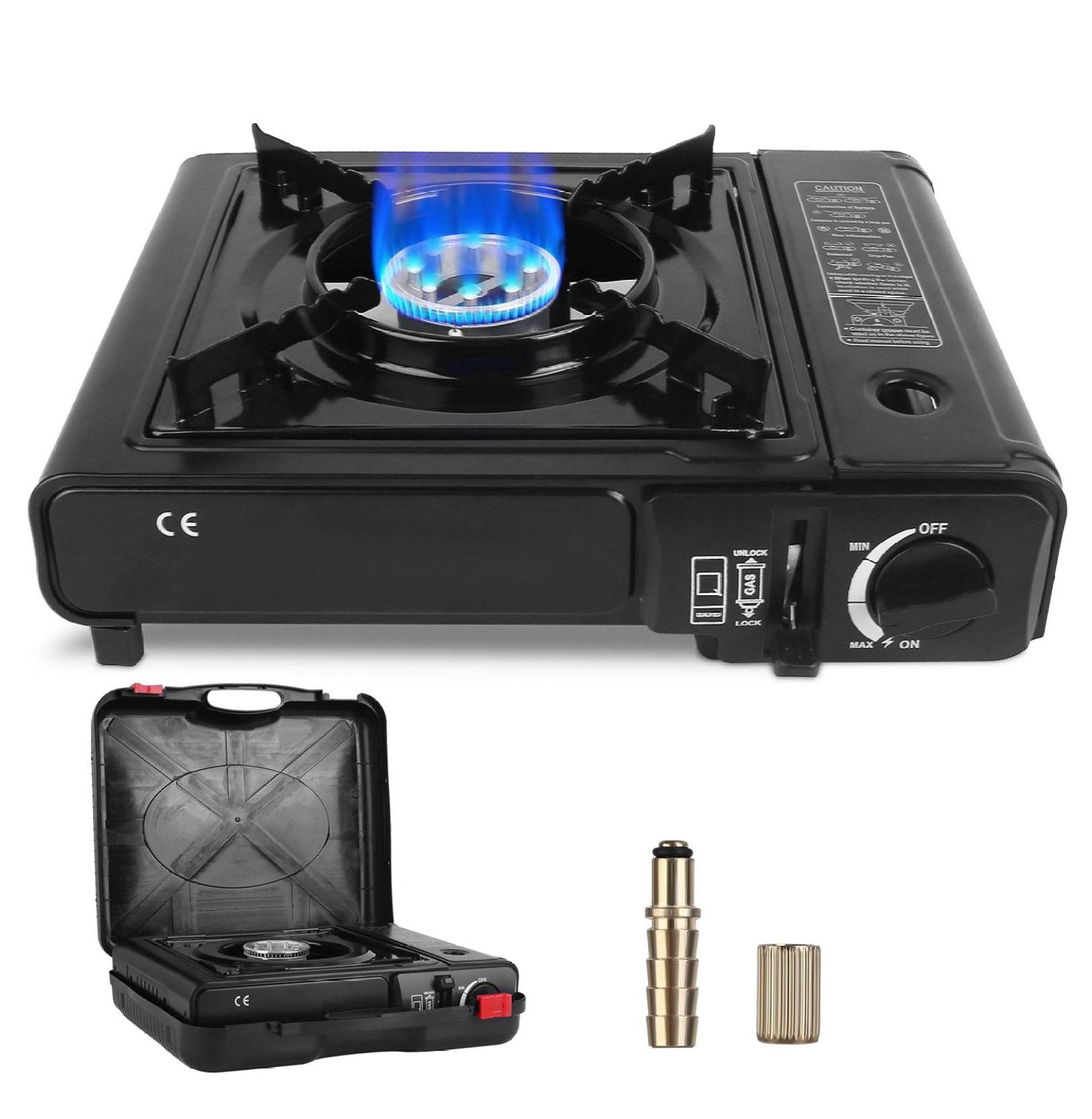 3300W Portable Butane Canister Dual Fuel Burner Piezo Electric Ignition ...