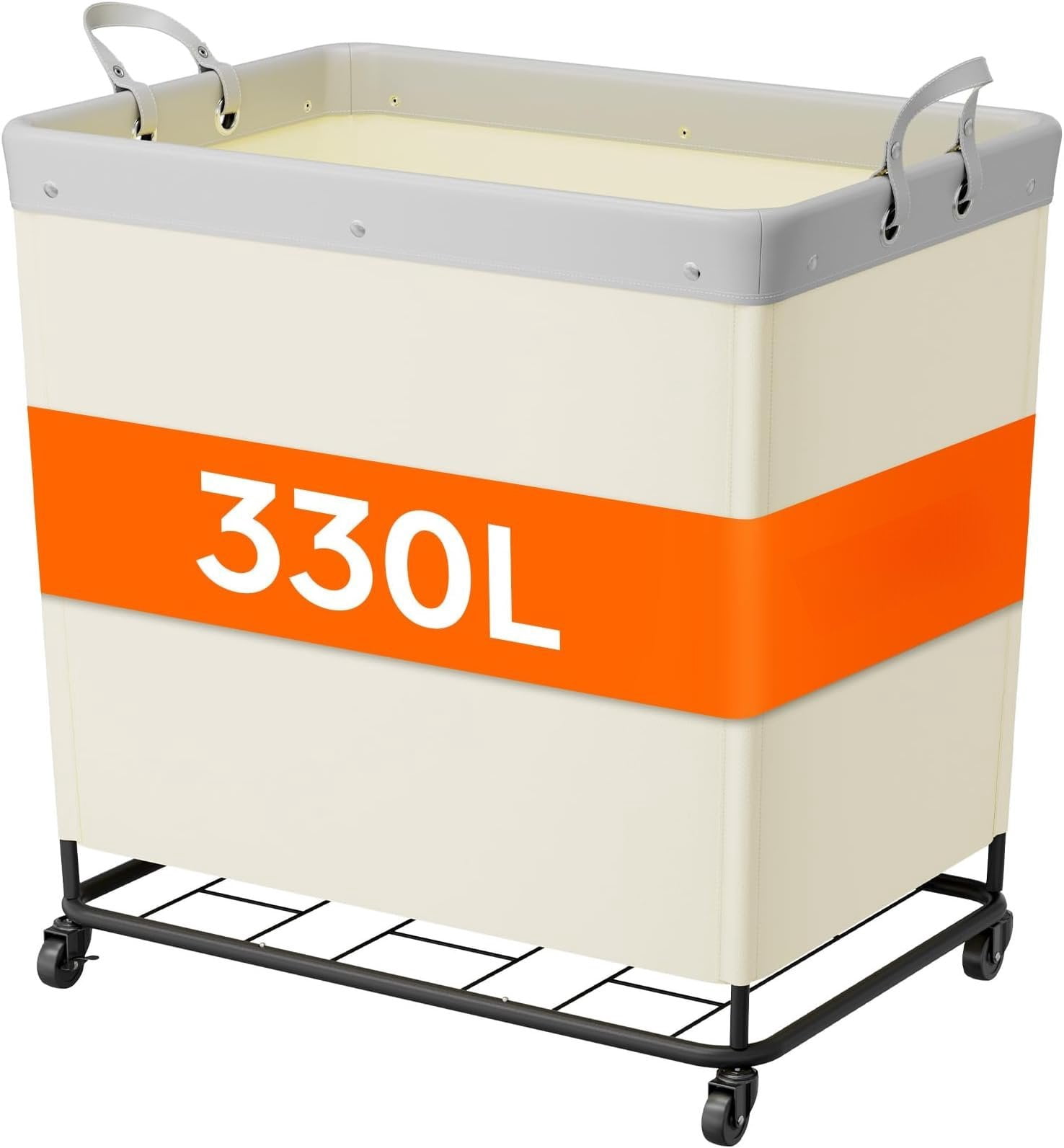 330L Laundry Basket with Wheels, Large Commercial Rolling Laundry ...