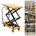 330LBS Lift 50" Double Scissor Hydraulic Cart Lift Table Manual ...