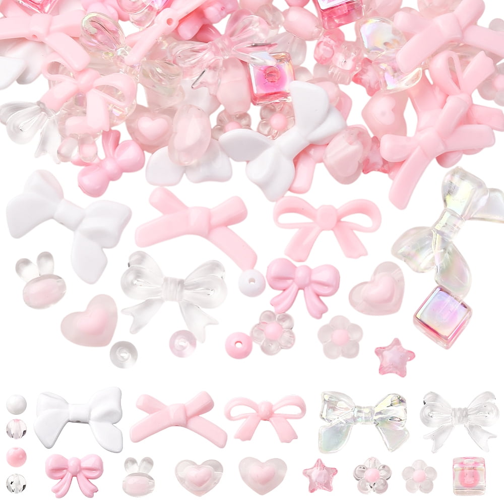 330Pcs 17 Styles Opaque Transparent Acrylic Beads Mixes Shapes Mixed ...