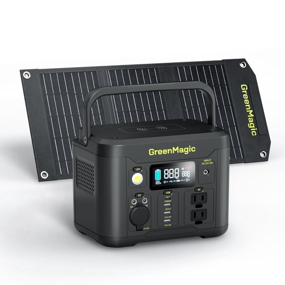 Greenmagic 330W Portable Power Station Kit with 20W Solar Panel ...