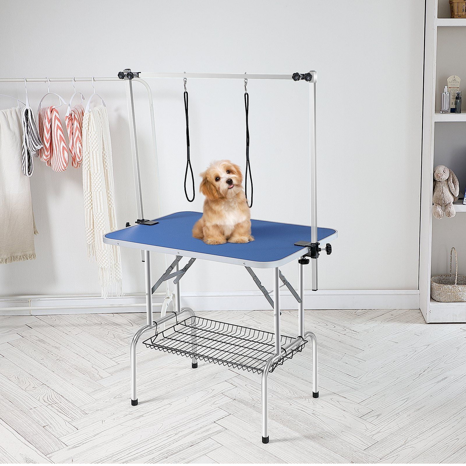 330lbs Capacity Dog Grooming Table, 36''x24'' Foldable Design, 2 Arms ...