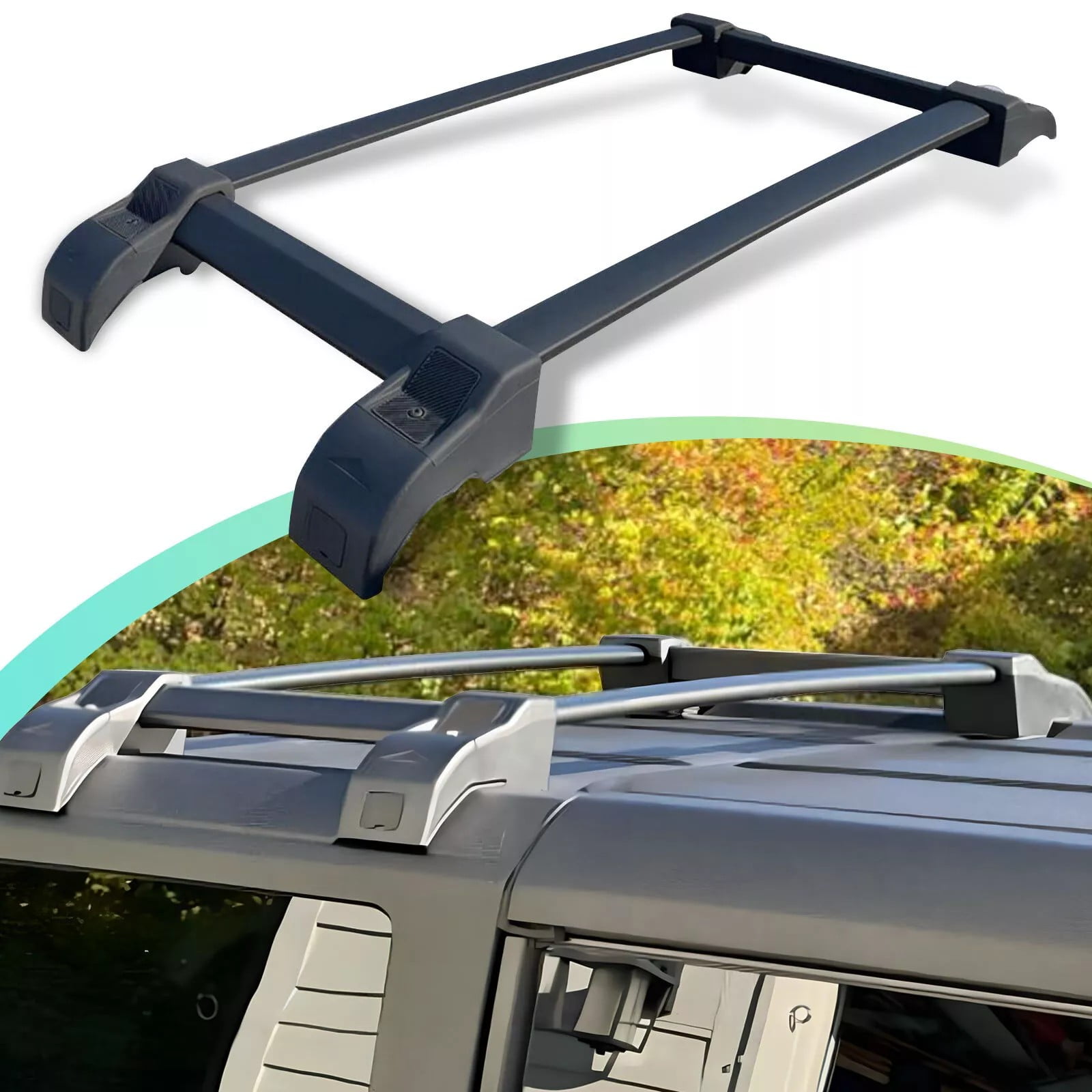 330lbs Half Roof Rack Rail Fit for Ford Bronco 4-Door 2021-2025 Cross ...