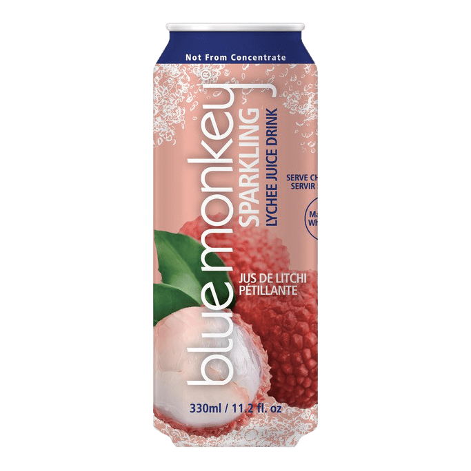Blue Monkey, Sparkling Lychee Juice 330ml, No Sugar Added, Lightly ...