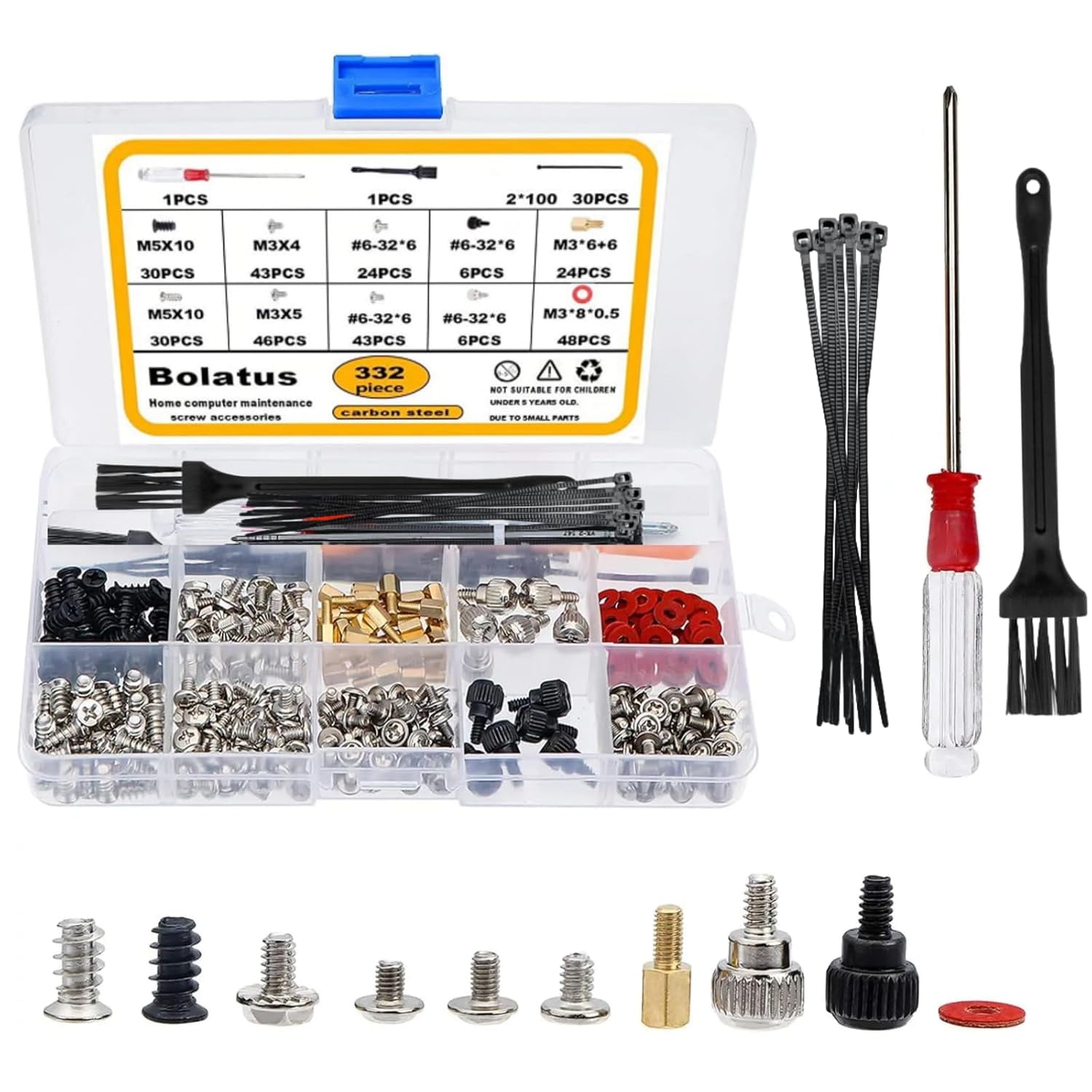 332 Pcs Computer Repair Screw Assortment Kits PC Motherboard Spacers ...
