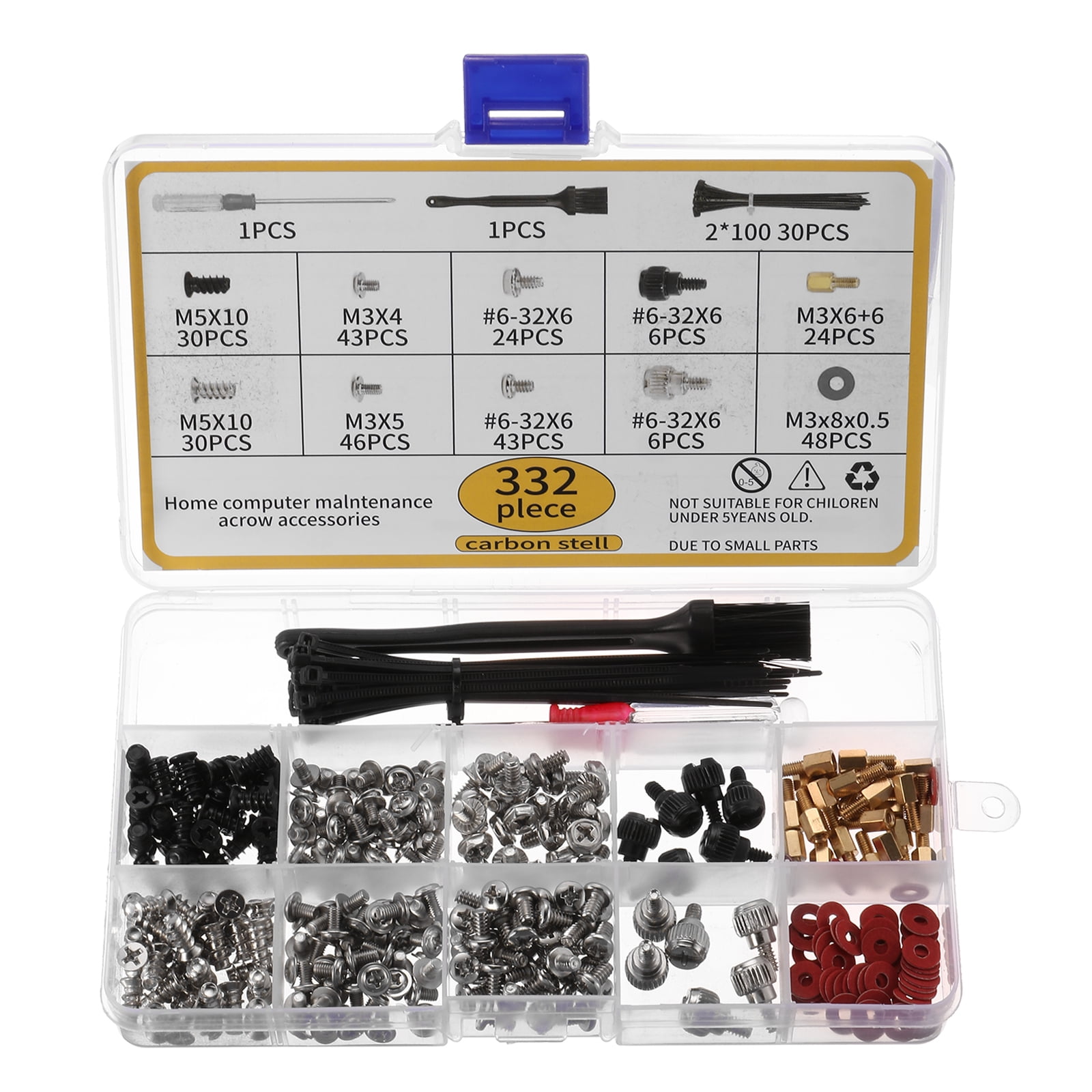 332pcs Pc Computer Screws Standoffs Set Kit With Screwdriver For Case