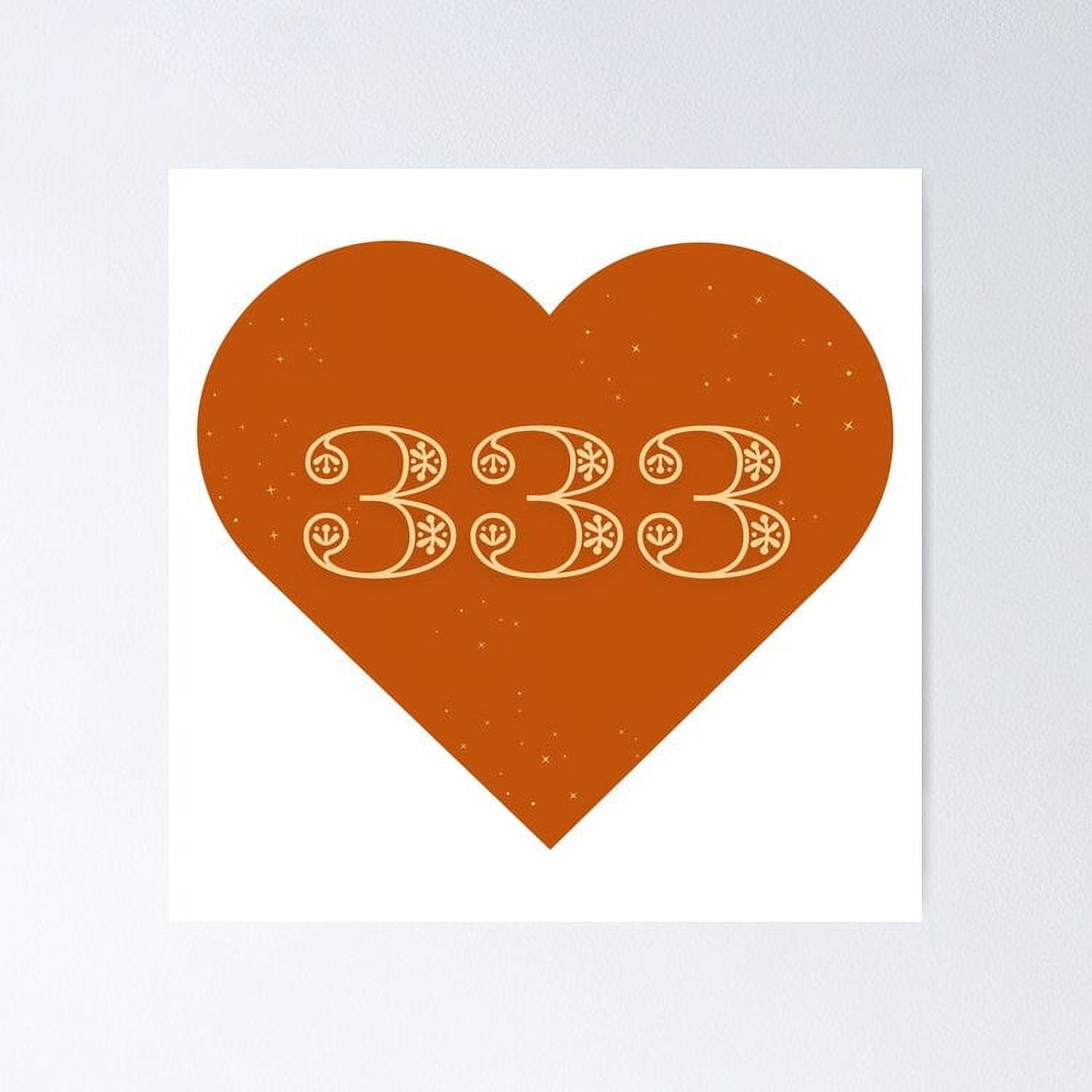 333 Angel Number Heart Poster- Unframed Poster | Wall Art | Perfect For ...