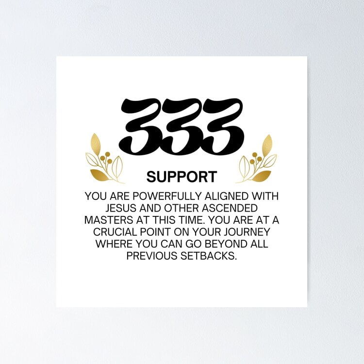 333 Angel Number Poster- Unframed Poster | Wall Art | Perfect For Home ...