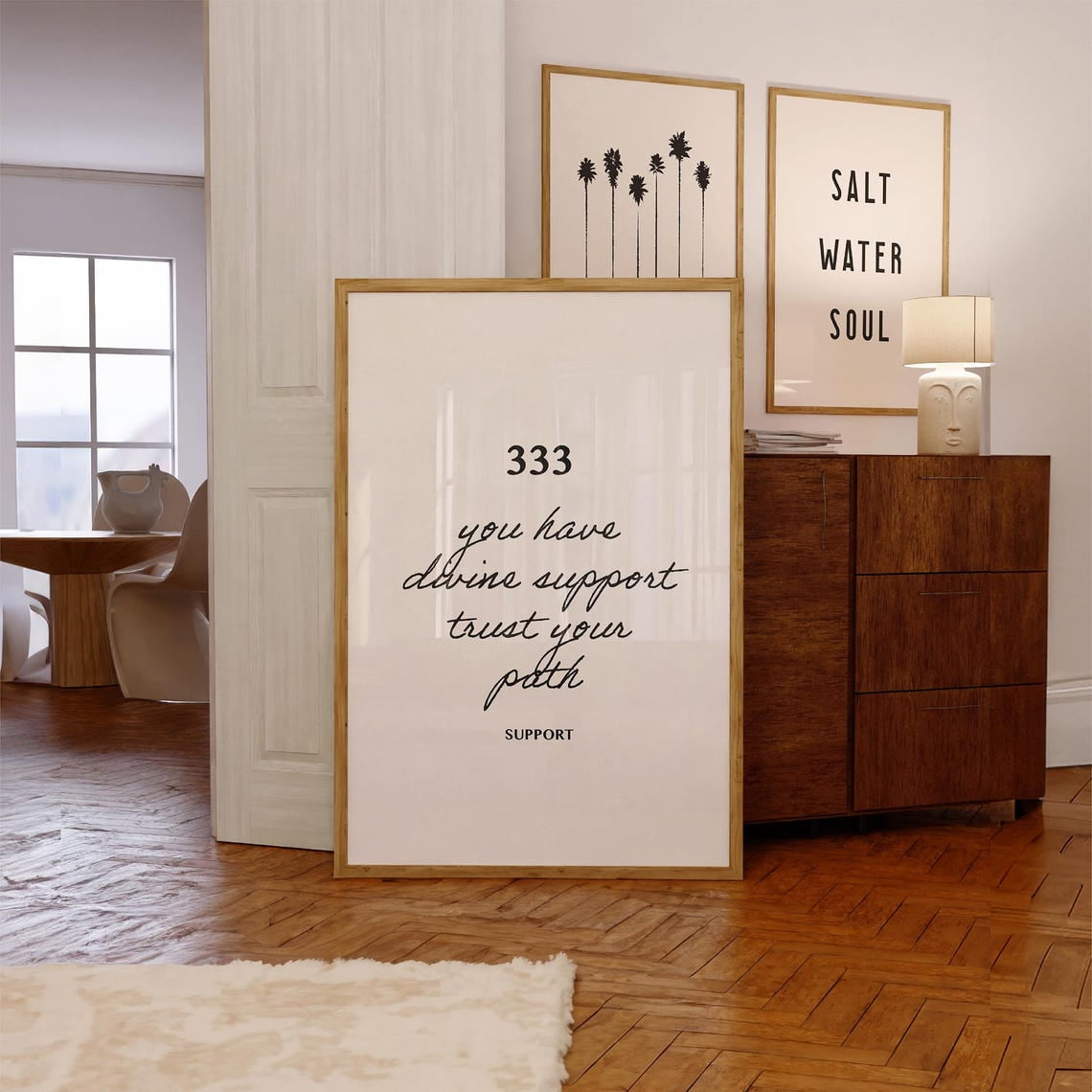 333 Angel Number Print, Minimalist Numerology Wall Art Home Decor #701 ...