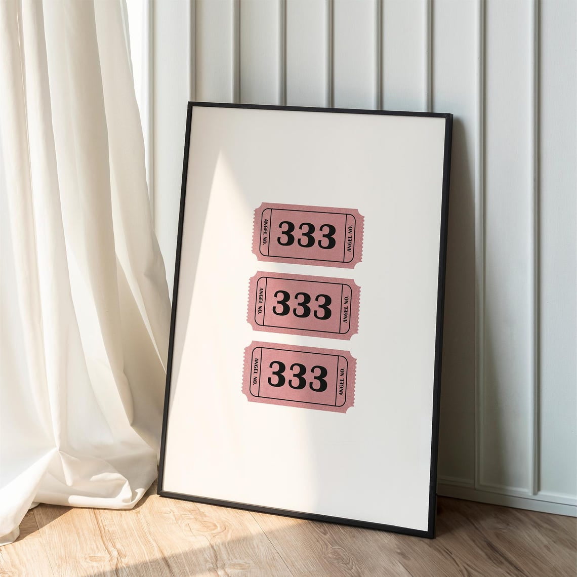 333 Angel Number Print, Vintage Ticket Print Home Decor #687, Unframed ...