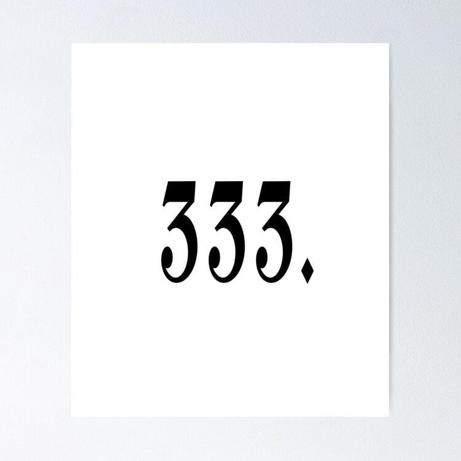333 Angelic Number - Good Luck Symbol Poster- Unframed Poster | Wall ...