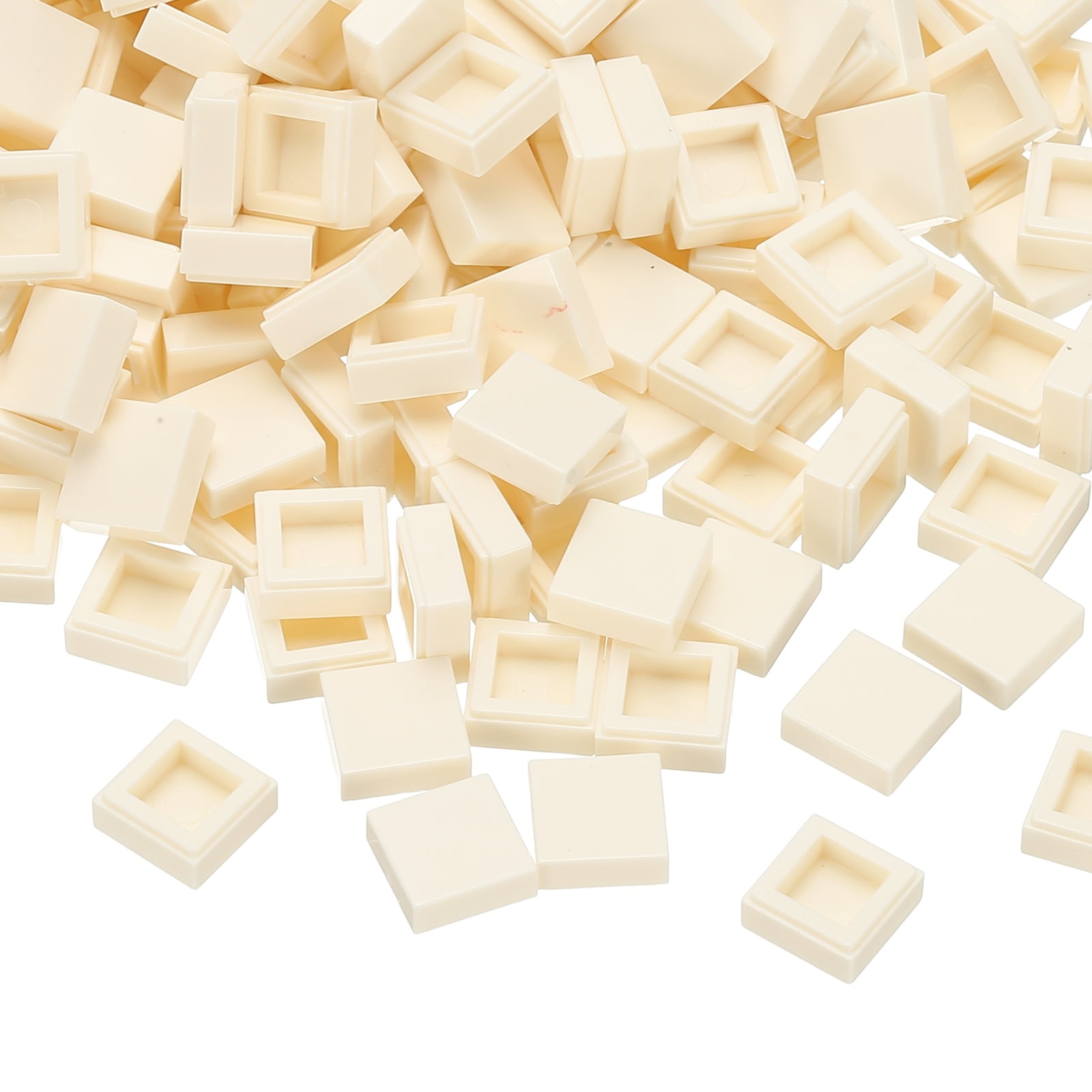 333 Pcs Flat Blocks Bulk, 1x1 Square White Classic Tiles Smooth Surface ...