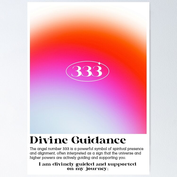 333 - Positive Affirmations Angel Numbers UNFRAMED Poster, 24x36 ...