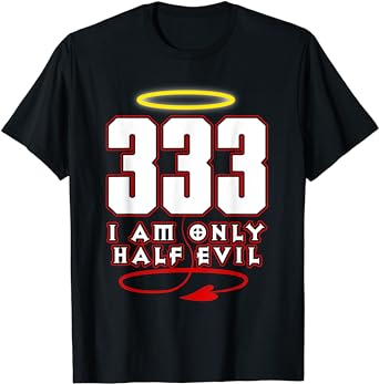 333 Shirt Funny Half Evil Angel Devil Tshirt - Walmart.com