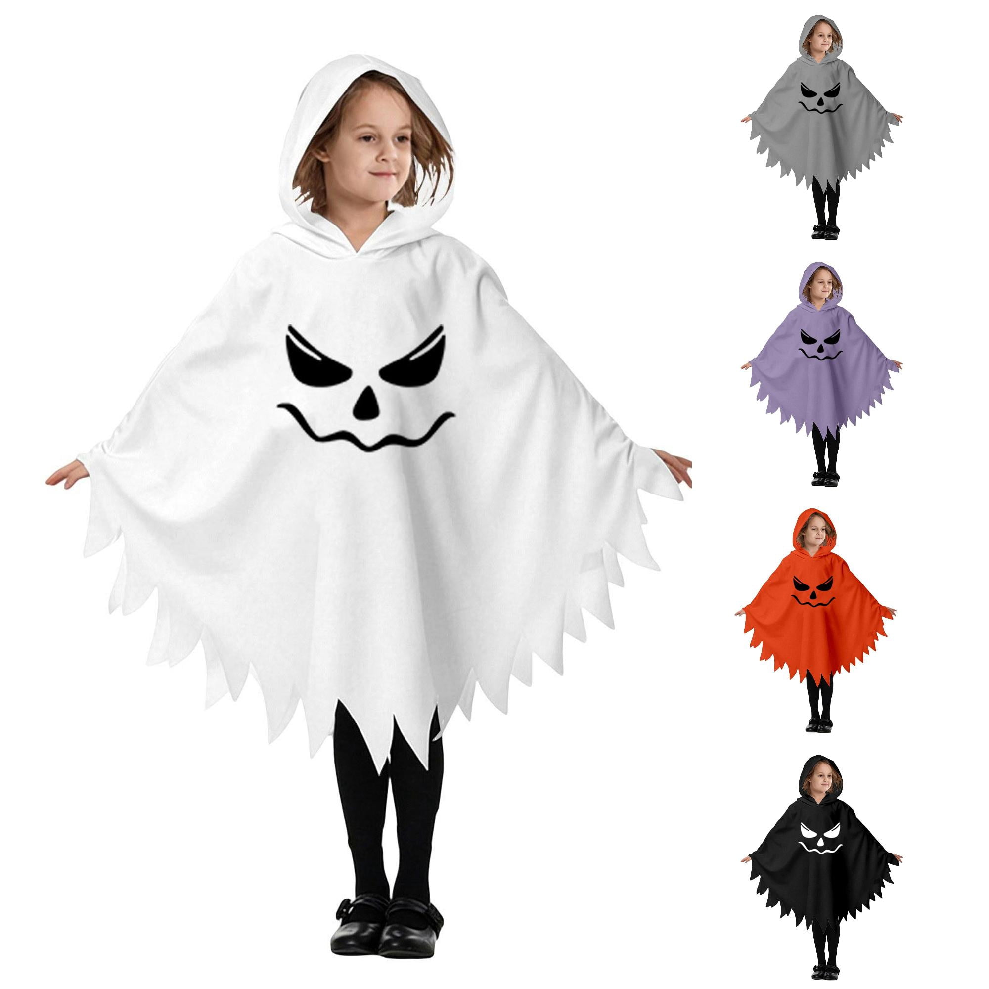 REDARER Kids Angry Ghost‑Face Hooded Poncho Cloak Jagged Torn‑Edge Pull ...