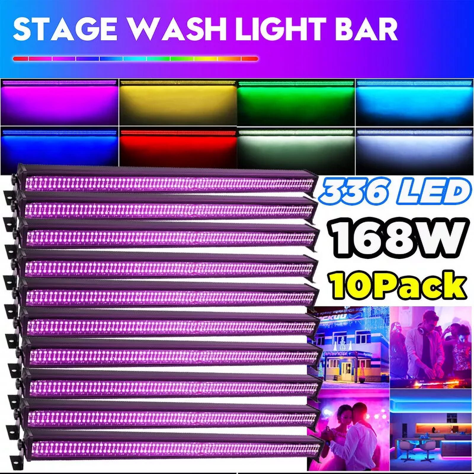 336LED RGB Wall Wash Light Strobe Effect Stage Lighting DMX DJ for ...