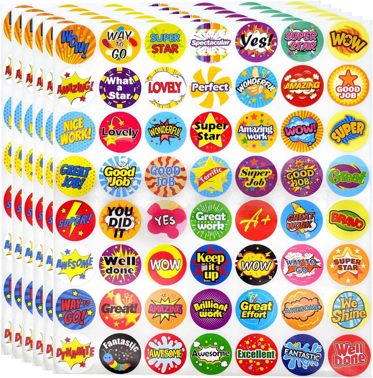 336pcs Reward Colourful Stickers Self-Adhesive Motivational Stickers ...