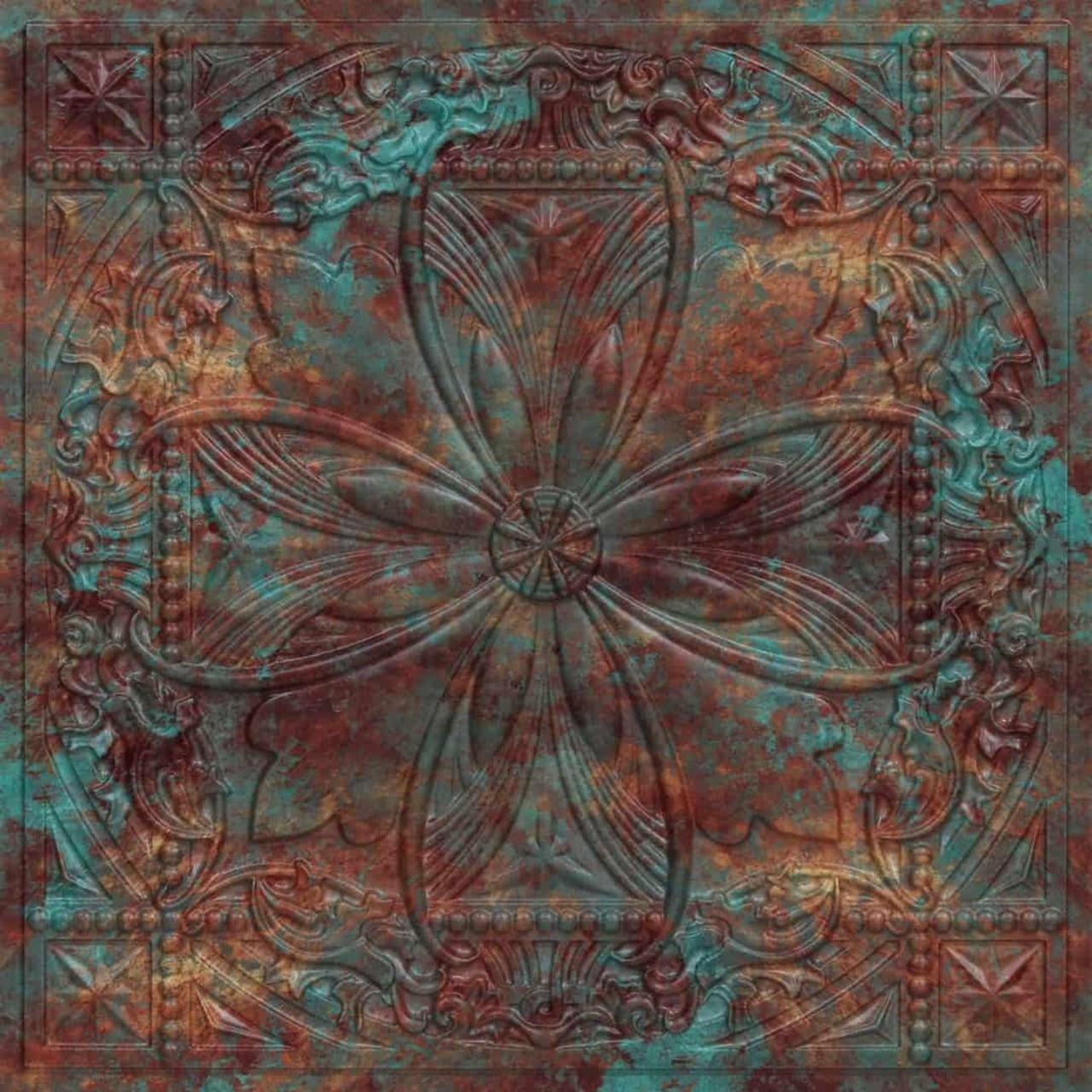 337-Helena PVC Ceiling Panel, 2x2 ft., Rustic Patina, Lay-In/Glue-Up ...