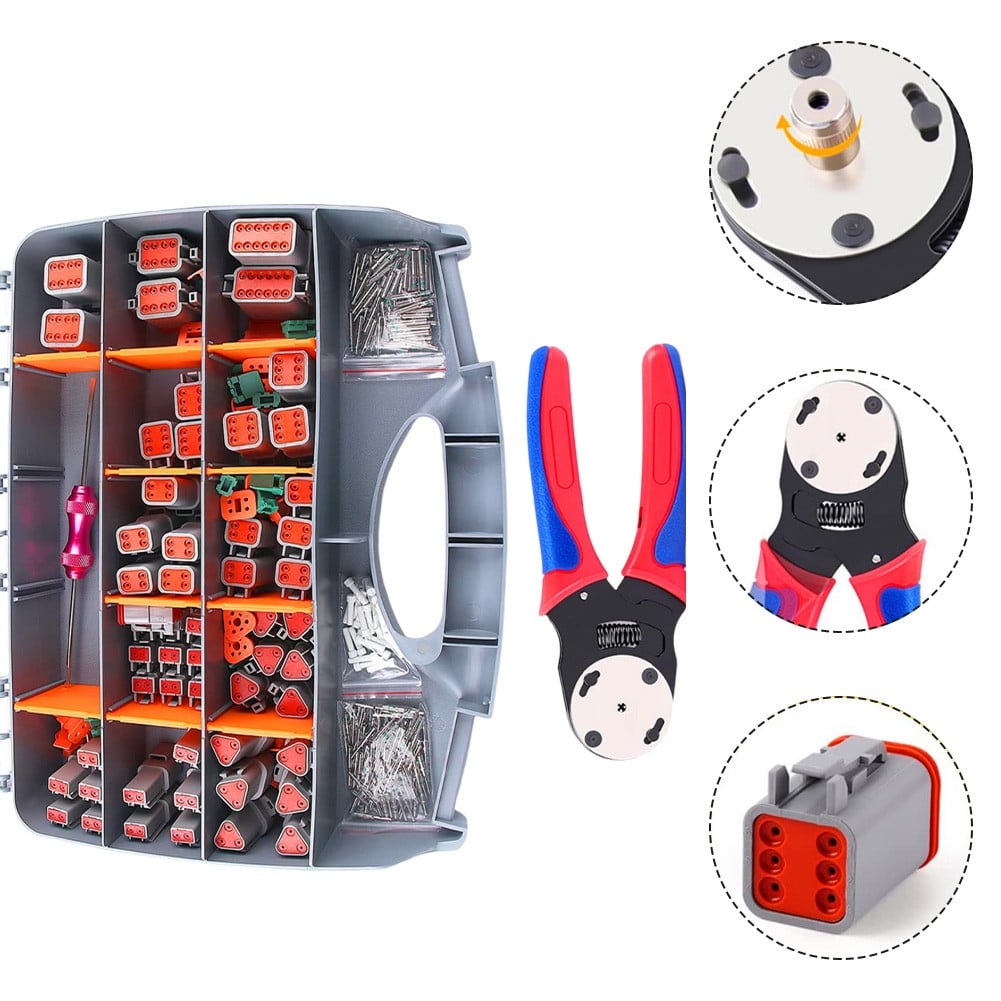 338Pc Dt Connector Kit with Crimping Tool 2 3 4 6 8 12 Pin Electrical ...
