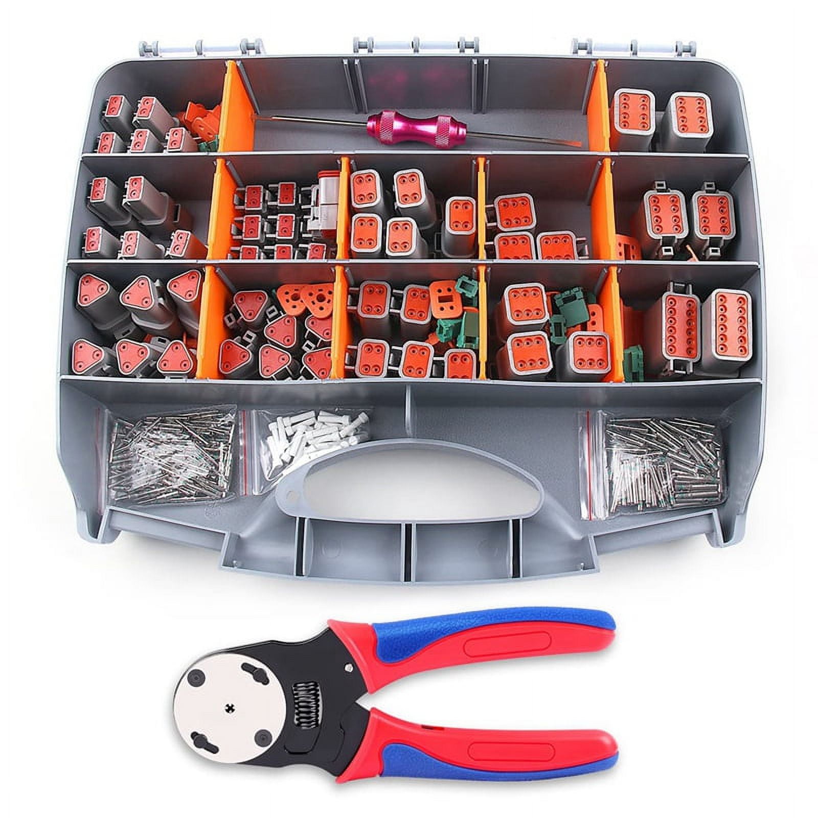 338Pcs Dt Deutsch Connector Kit - 2 3 4 6 8 12 Pin Connectors, Crimping ...