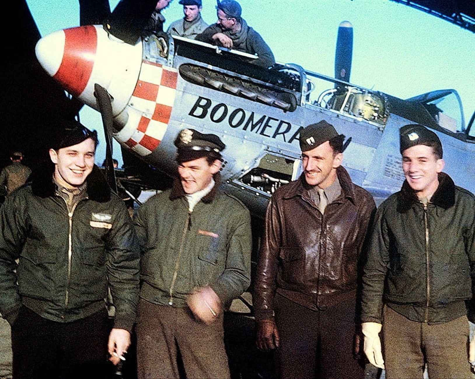 339th Fighter Group with Boomerang P-51 Mustang - 24x36 Inch Laminated ...