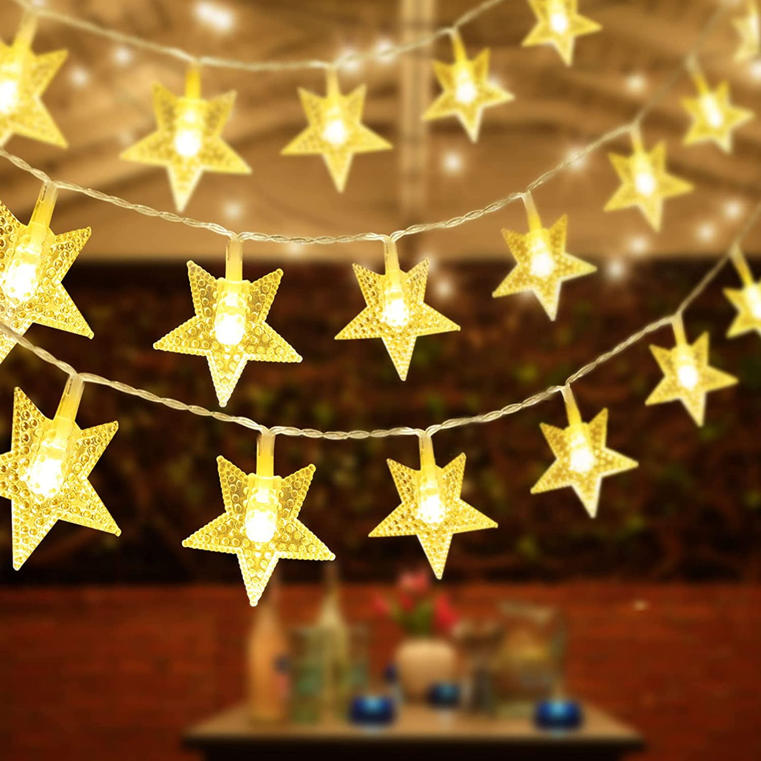 33FT 100 LED Star String Lights Plug in Fairy String Lights, 8 Modes ...