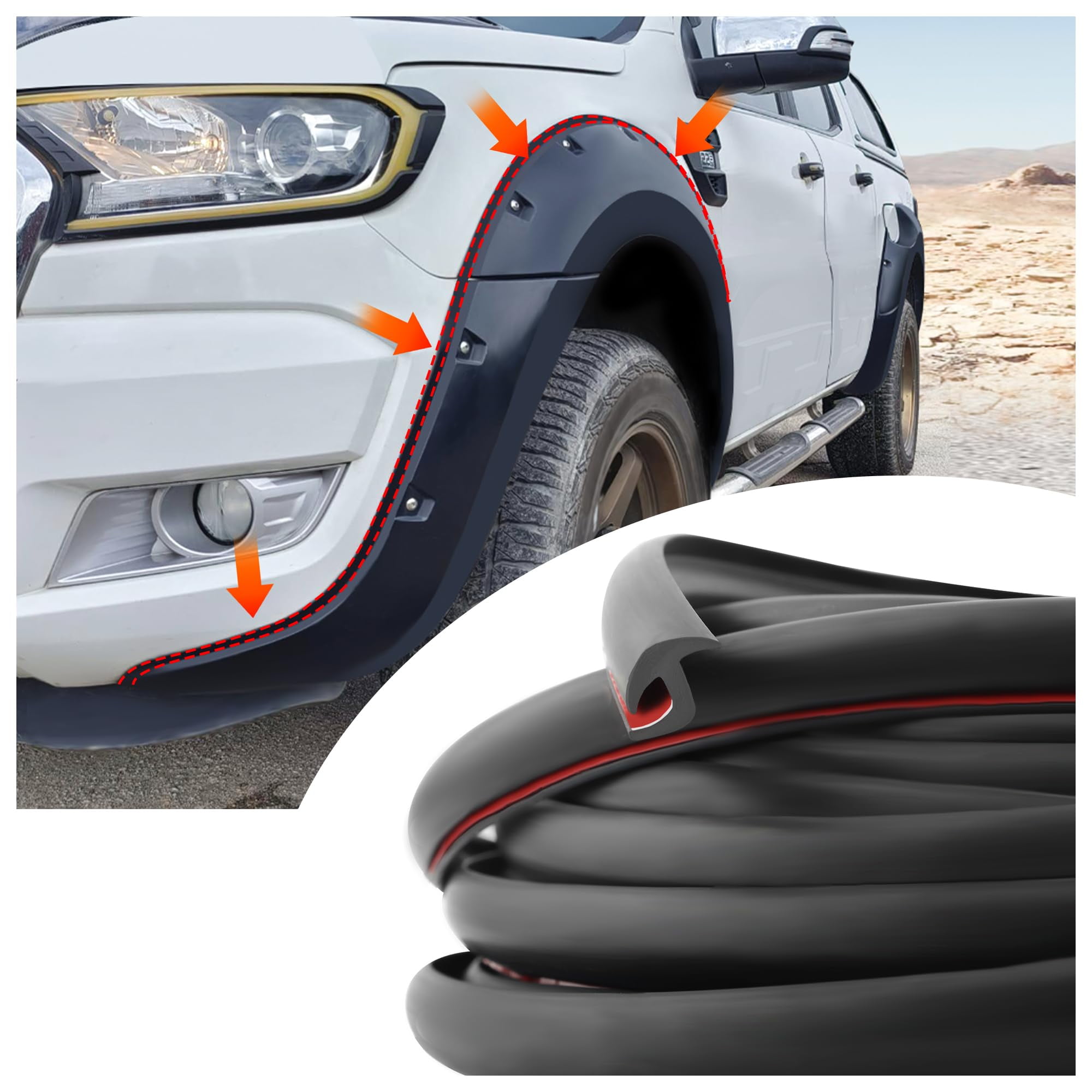 33FT Mudguard Flares Rubber KEF16 Edge Trim,EPDM Rubber Seal Strip with ...