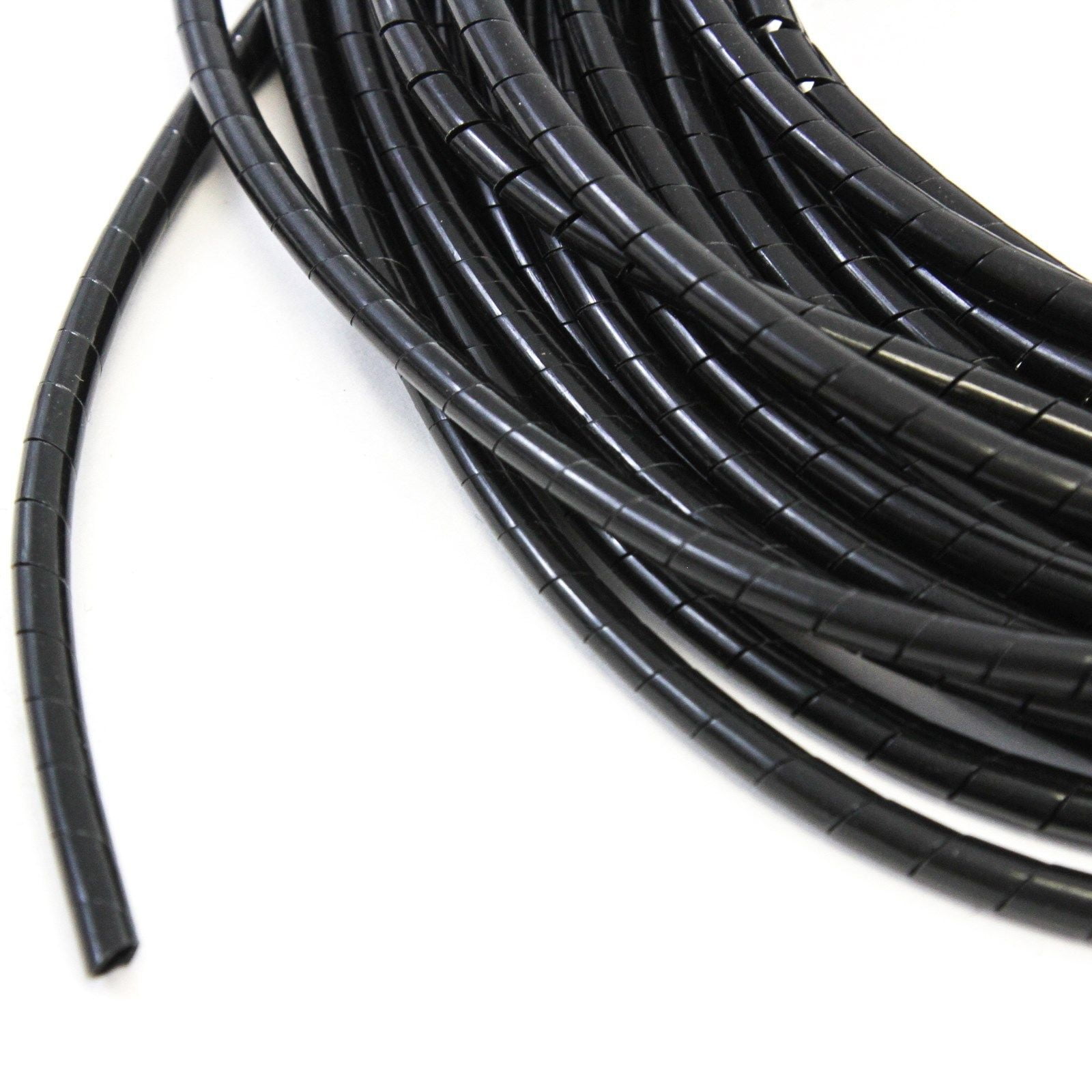 33FT PE 1/4 Inches (6 mm) Black Polyethylene Spiral Wire Wrap Tube PC ...