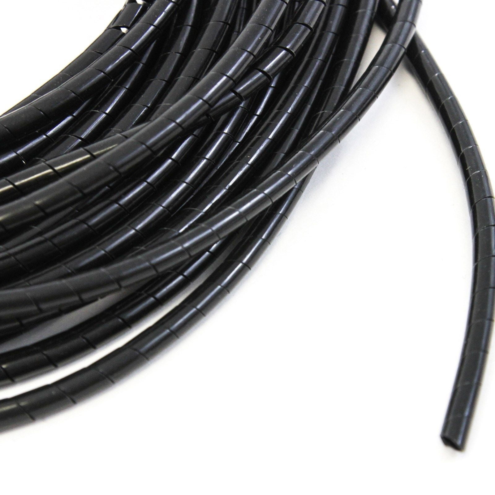 33FT PE 5/16 Inches (8 mm) Black Polyethylene Spiral Wire Wrap Tube PC ...