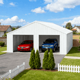 33FT x 25FT Metal Garage Barn – Reinforced Steel Structure with Dual ...