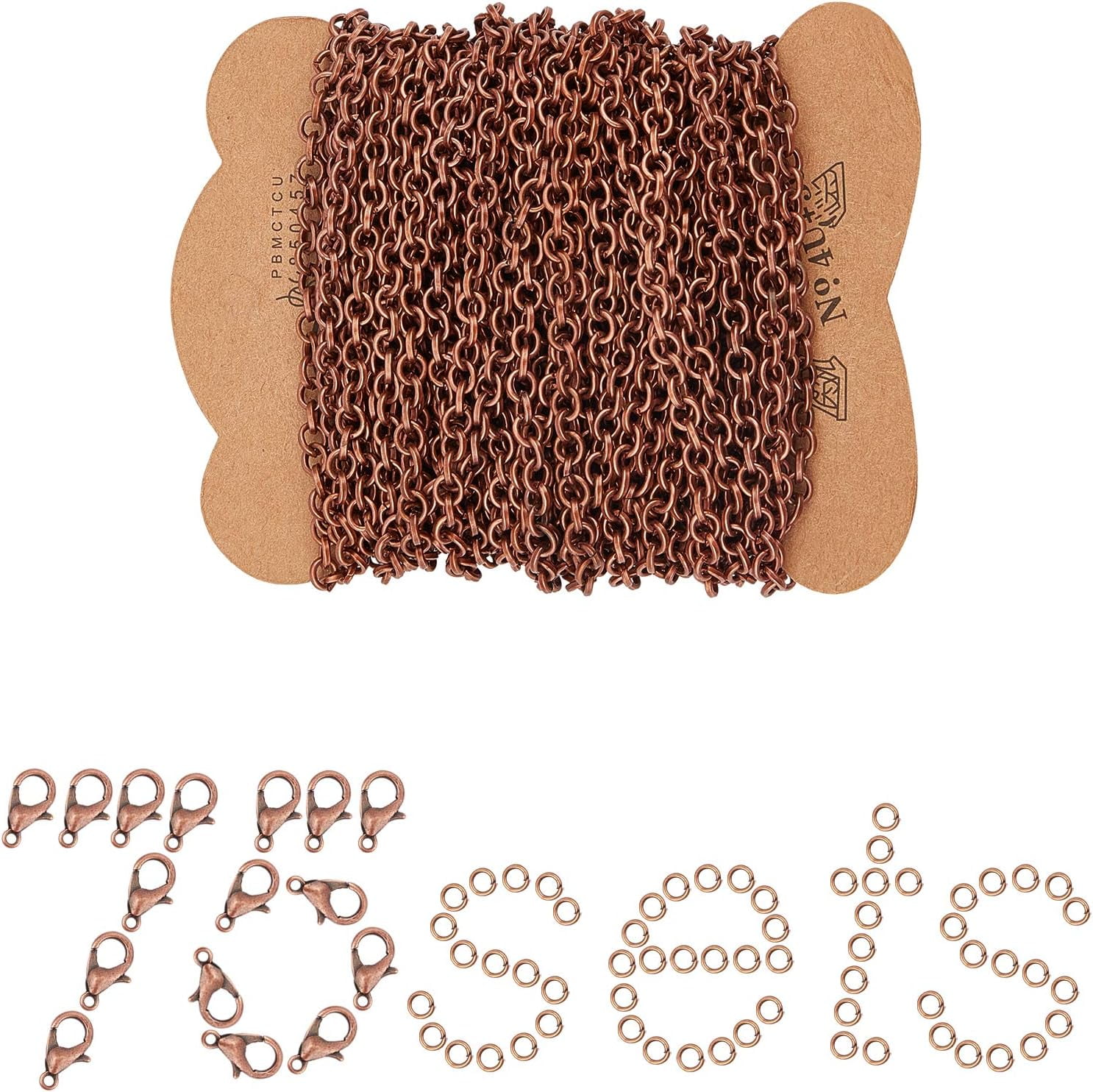 33Feet Copper Chains Link Spool Bulk Necklace Width 5mm for Women ...