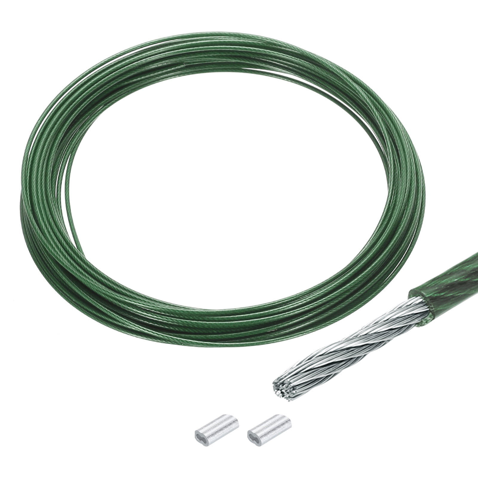 33Ft(10M) Wire Rope 304 Stainless Steel Cable 5/32" (4 mm) Vinyl Coated ...