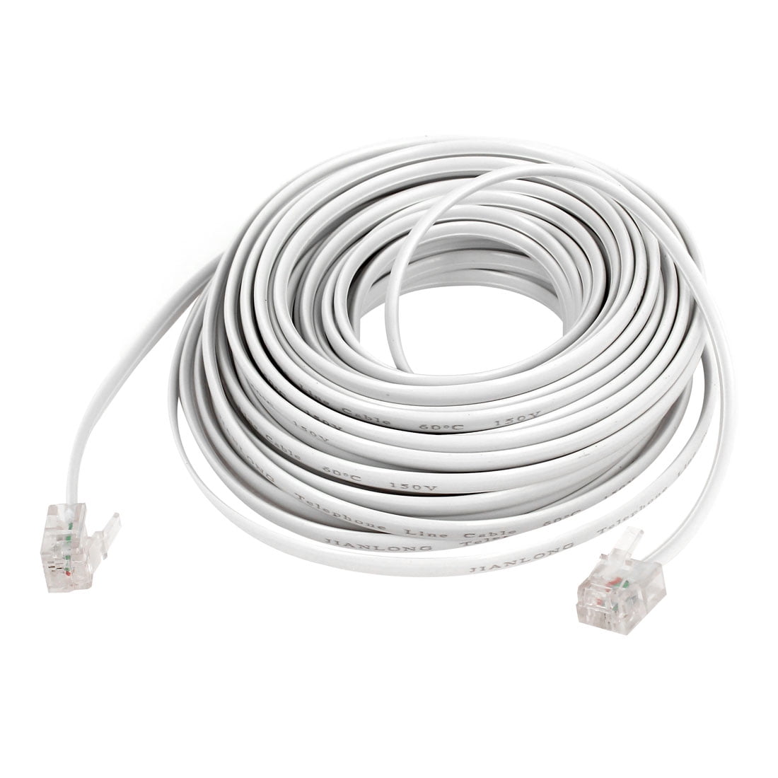 Uxcell Extra Long 33Ft RJ11 6P2C Male Telephone Extension Cord with ...