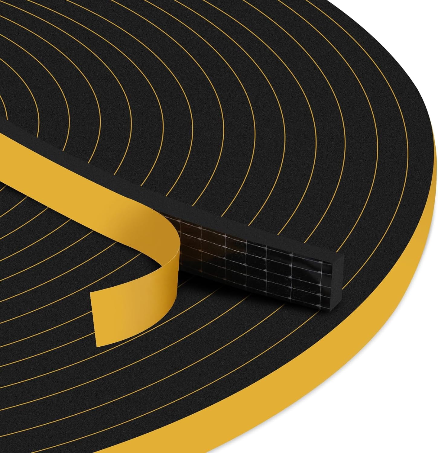 33Ft Door Weather Stripping, (1/2in x 1/4in), Strong Adhesive, Sound ...