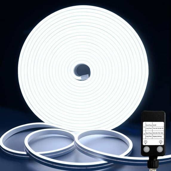 33Ft Neon Rope Lights, 1200 Strip Lights with Timer Dimmable, 24V ...