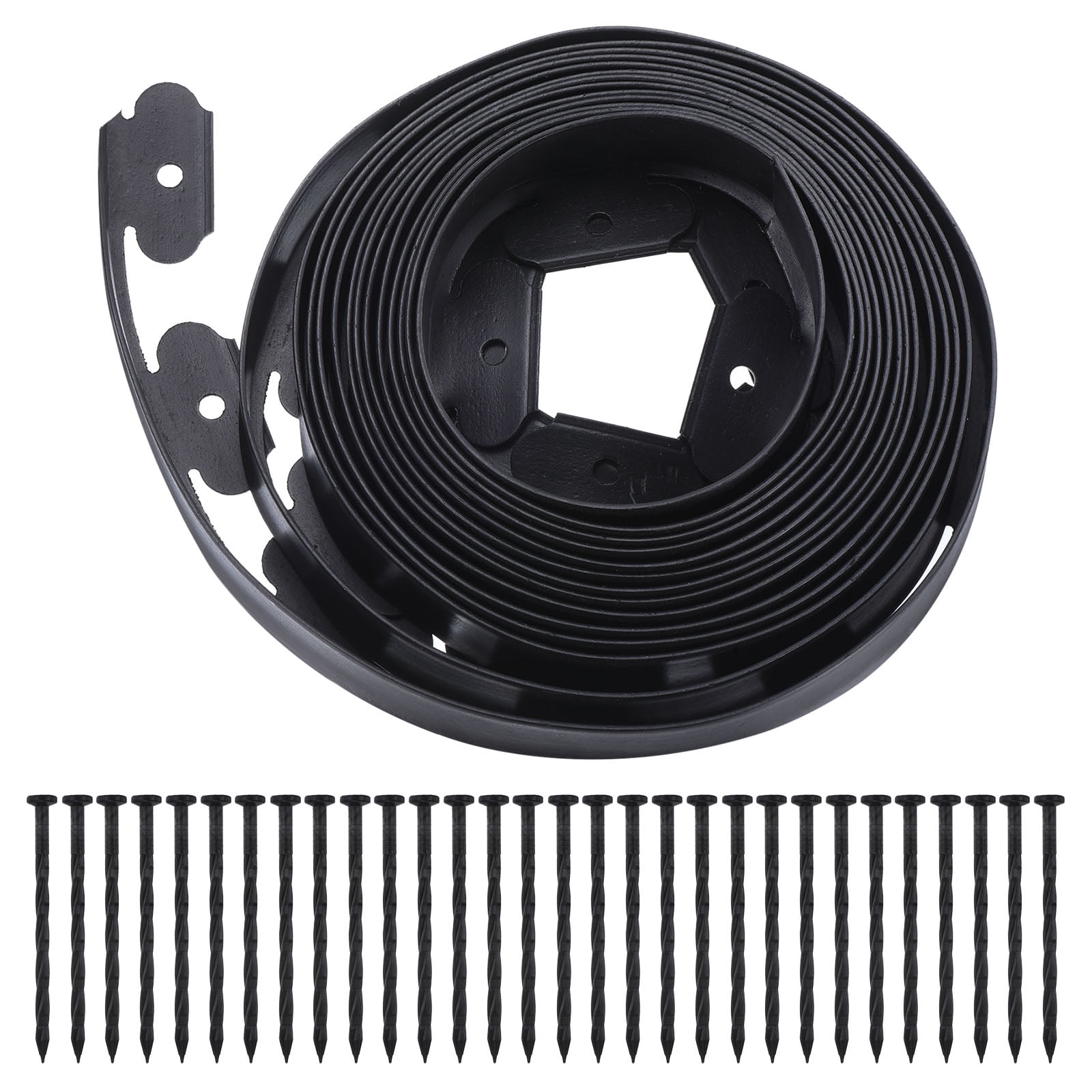 33Ft Border 2" Tall Plastic Garden Edging Kit for Yard, Black - Walmart.com