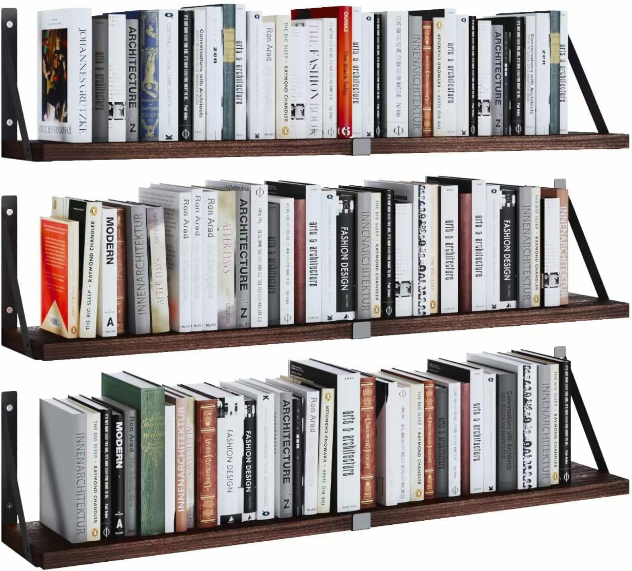 33Inch Floating Book Shelves Wall Mounted,Wood Wall Bookshelf for ...